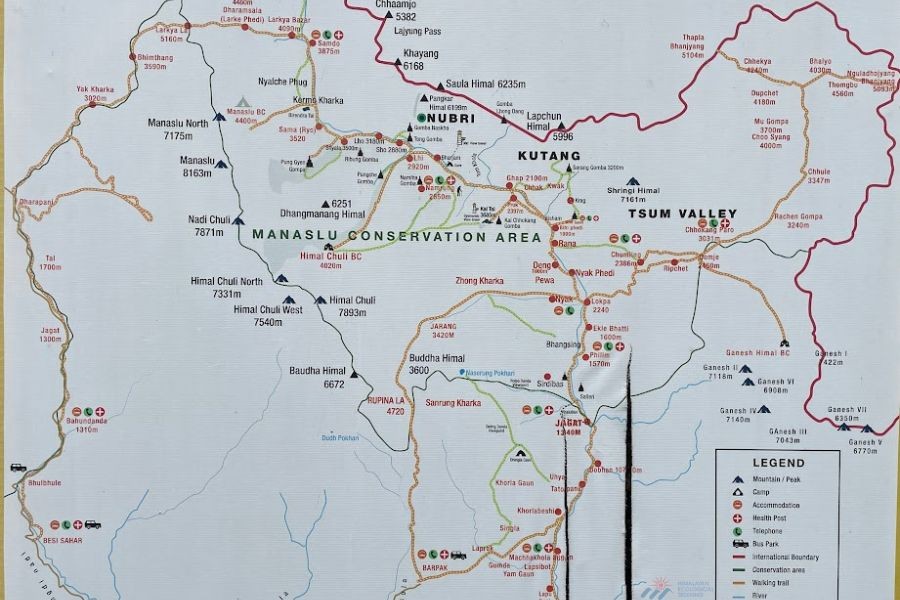 Manaslu Circuit Trek Map